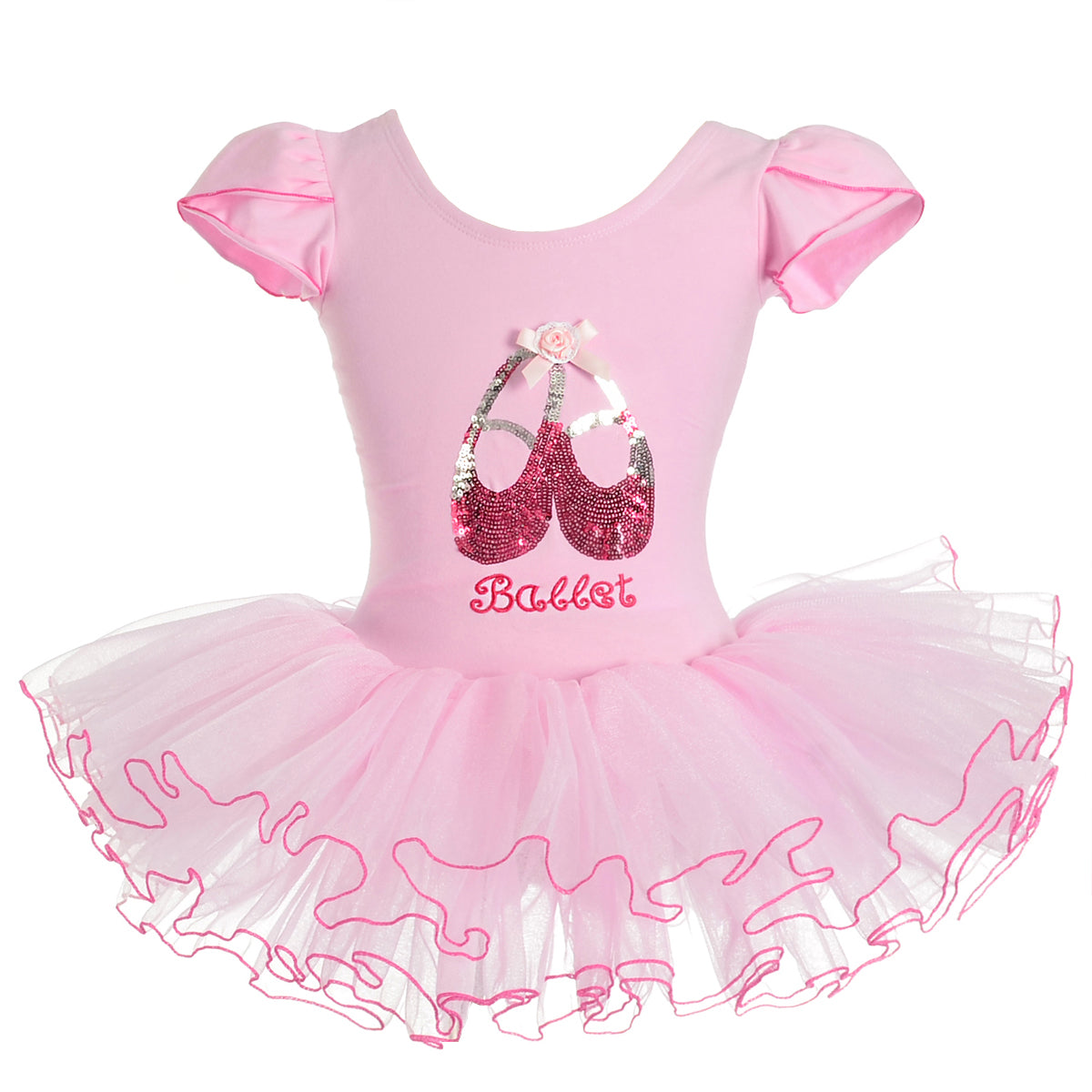 Girls Pink Ballet Tutu Dress Ballerina Dance Wear Leotard with Skirt ...